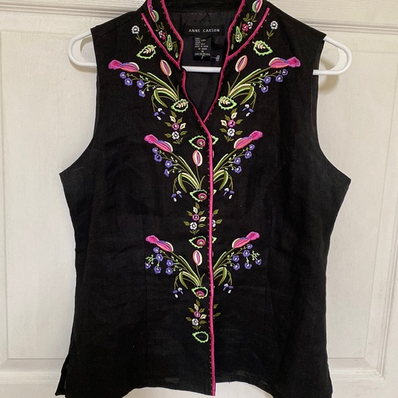 Anne Carson | Jackets & Coats | Vintage Anne Carson Embroidered Vest ...